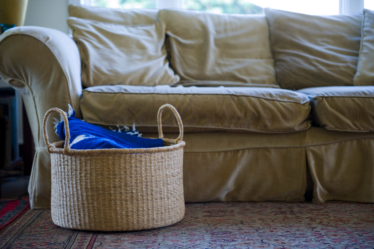 Accra Round Large Storage Baskets, Handwoven in Morocco, 3 sizes ...